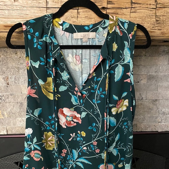 LOFT | Tops | Loft Brand Tie Neck Sleeveless Blouse | Poshmark